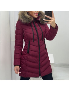 Винено червени, зимни, свободни дамски якета и палта MODA PIU ANNA ...