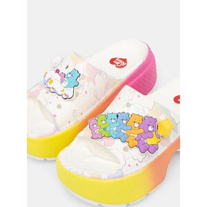 Чехли Crocs Care Bears Stomp Slide в бяло с платформа 210108 - GLAMI.bg