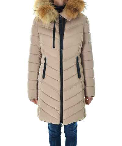 Бежови, бизнес мъжки якета и палта MODA PIU ANNA, с детайл от козина, с ...