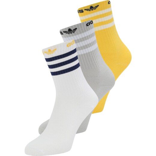 ADIDAS ORIGINALS Къси чорапи нейви синьо / жълто / сиво / бяло - GLAMI.bg