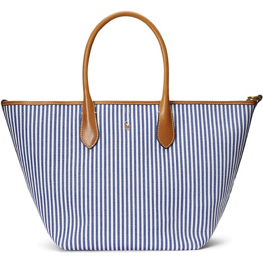 Polo Ralph Lauren "Чанта тип ""Shopper""" синьо / кафяво / бяло - GLAMI.bg