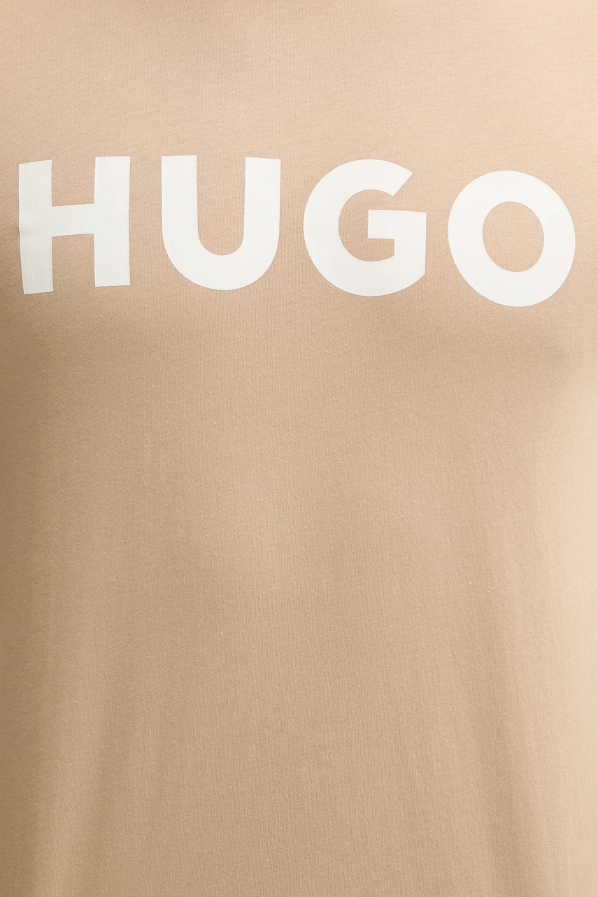 Памучна тениска HUGO в черно с принт 50467556 - GLAMI.bg