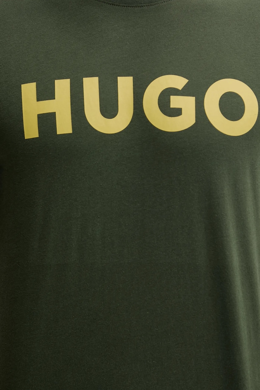 Памучна тениска HUGO в черно с принт 50467556 - GLAMI.bg