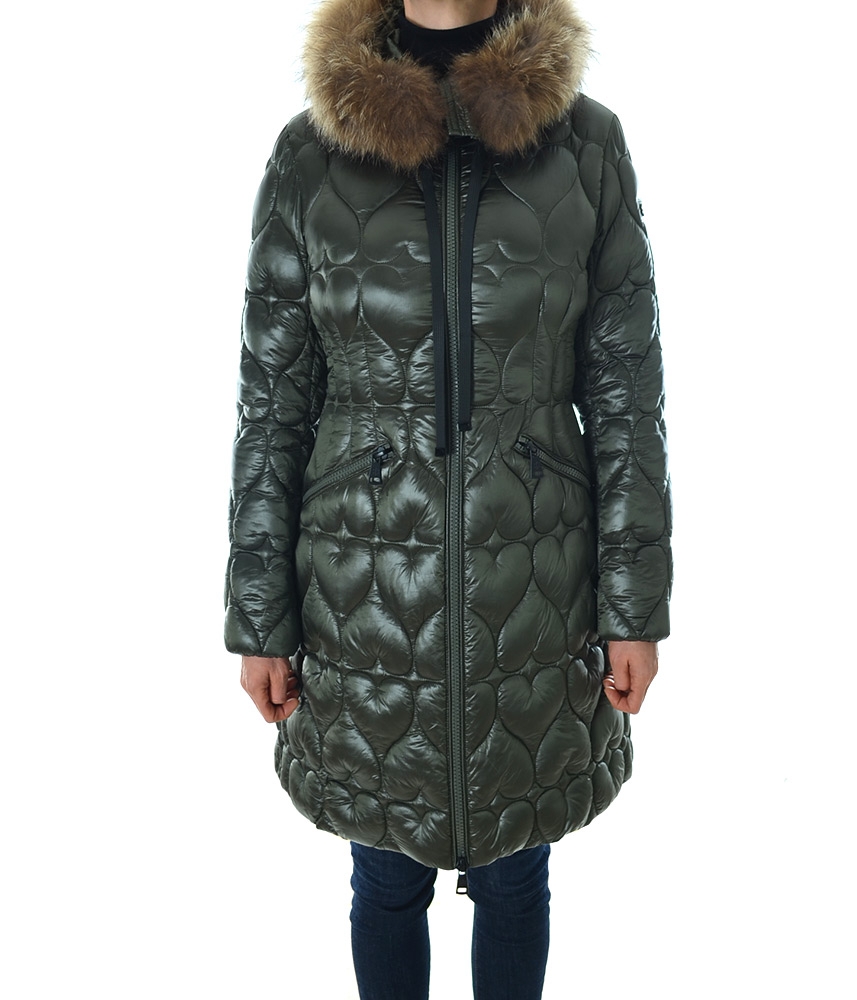 MODA PIU ANNA Вталено Дамско ефектно зимно яке - зелено - GLAMI.bg