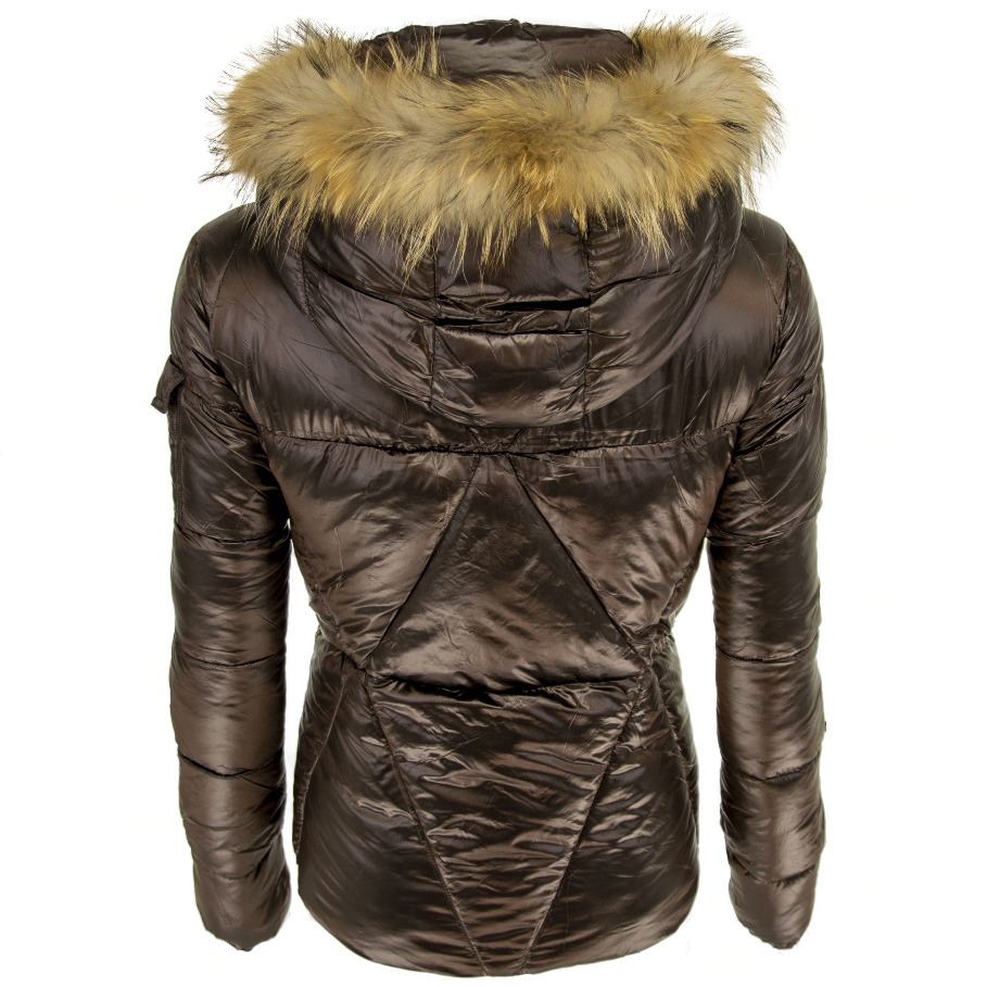 Moda Piu Anna Зимно дамско яке с естествен косъм Ft6785 - XXL - GLAMI.bg