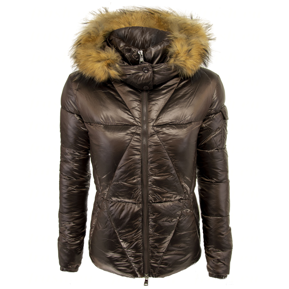 Moda Piu Anna Зимно дамско яке с естествен косъм Ft6785 - XXL - GLAMI.bg