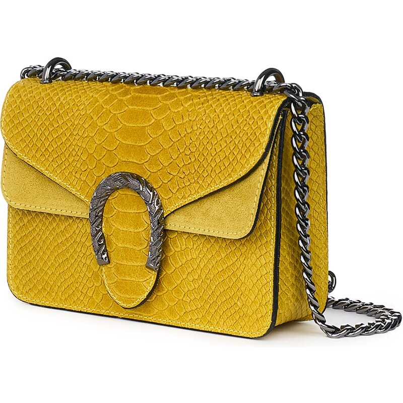 myOwn Дамска чанта от естествена кожа Diane, жълта - GLAMI.bg