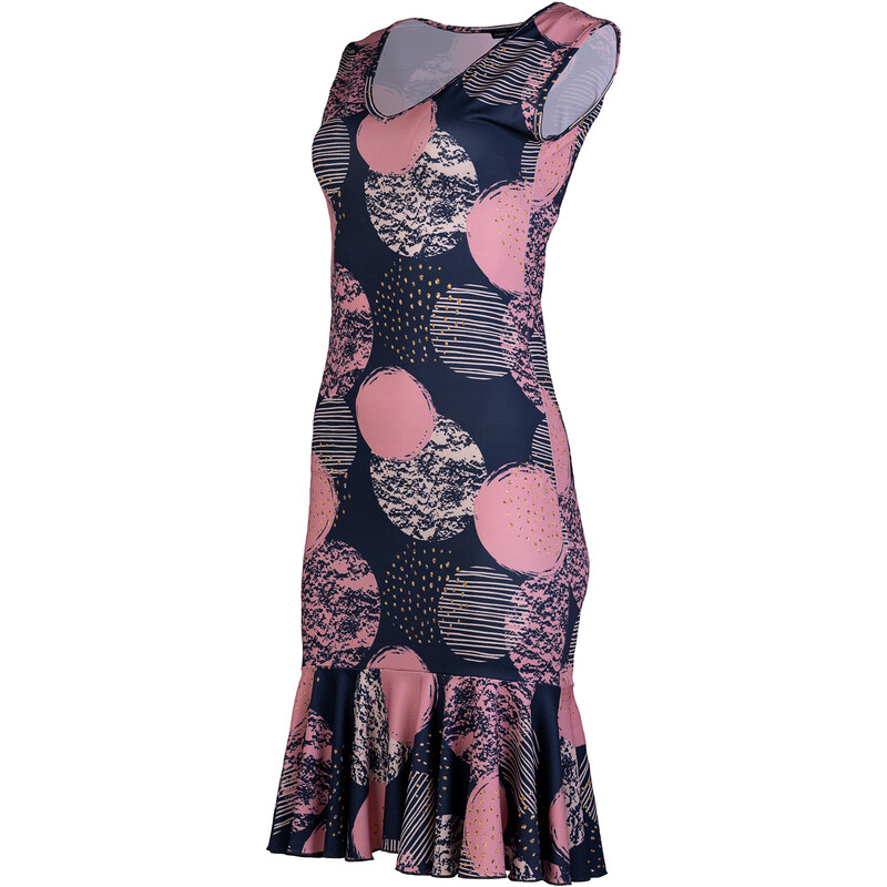 Andrews Ladies Трикотажна дамска рокля без ръкав, с волан в долната ...