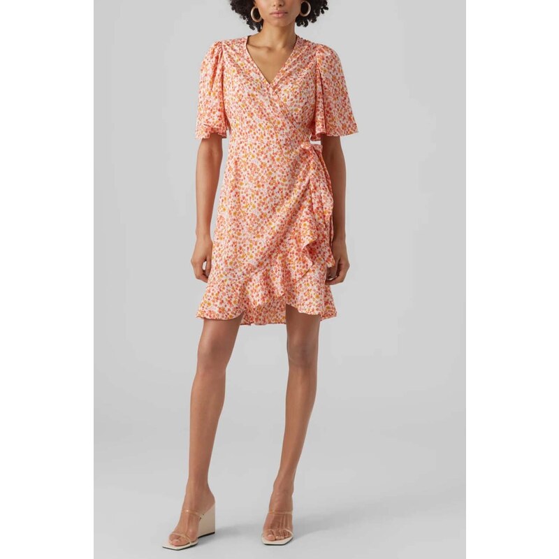 VERO MODA Рокля Vmemma Henna Ss Short Wrap Dress Wvn Ga 10290762 13 ...