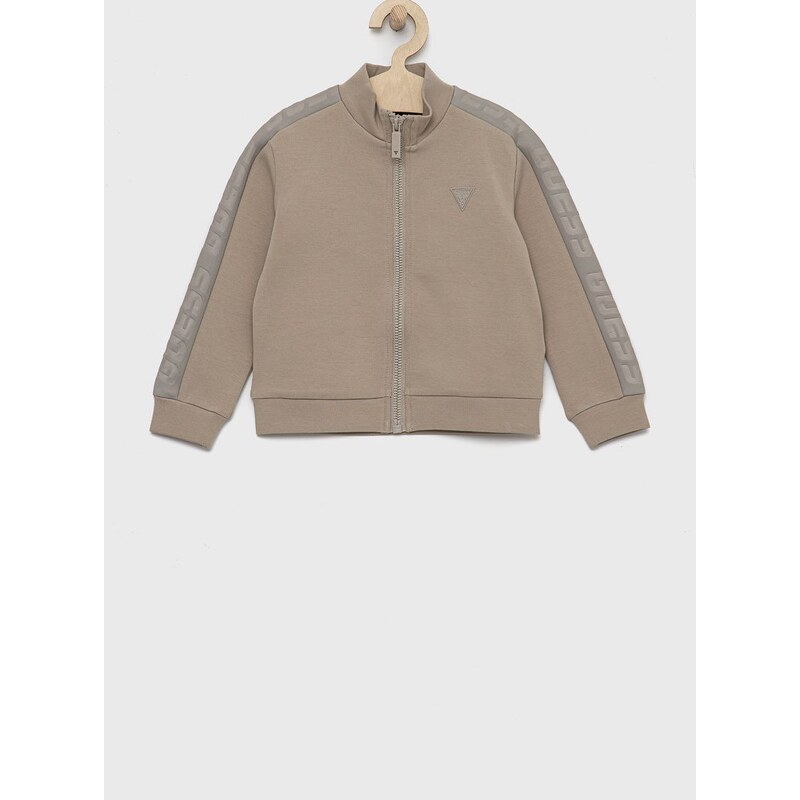 Детски суичър Guess в бежово с изчистен дизайн - GLAMI.bg