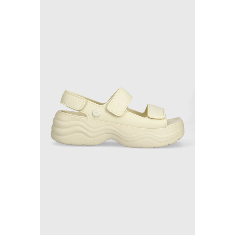 Сандали Crocs Skyline Slide в бежово с платформа 208183 - GLAMI.bg