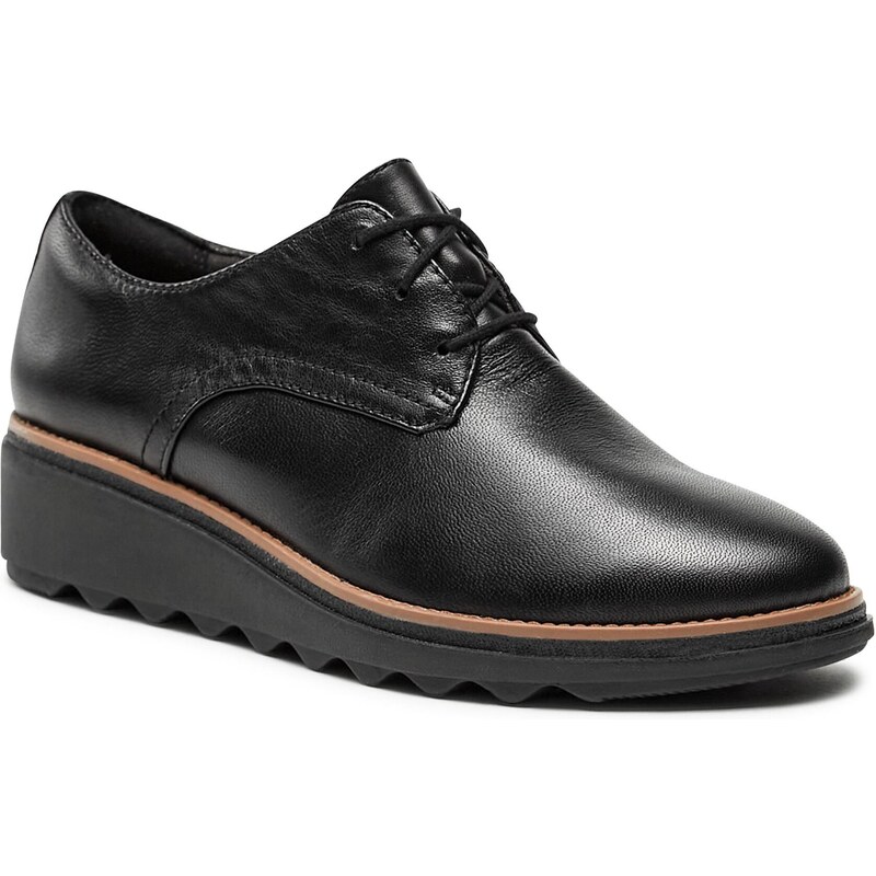Оксфордки Clarks Sharon Rae 261754164 Черен - GLAMI.bg