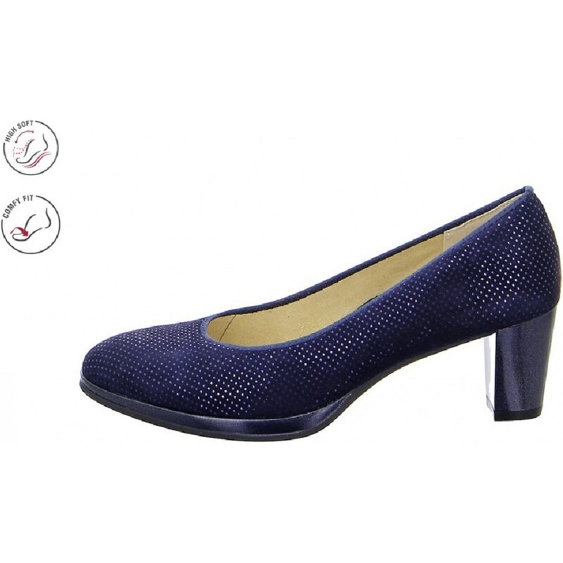 Дамски обувки Ara High Soft естествена кожа сини - GLAMI.bg