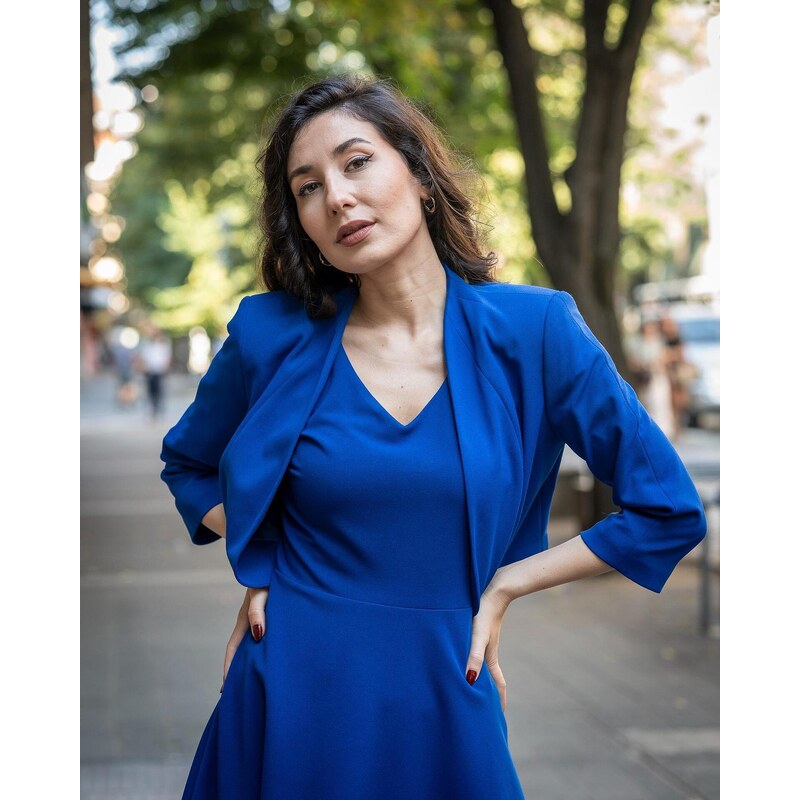 ALETA PARIZI Дамски костюм от рокля с лодка деколте и А-образен силует ...