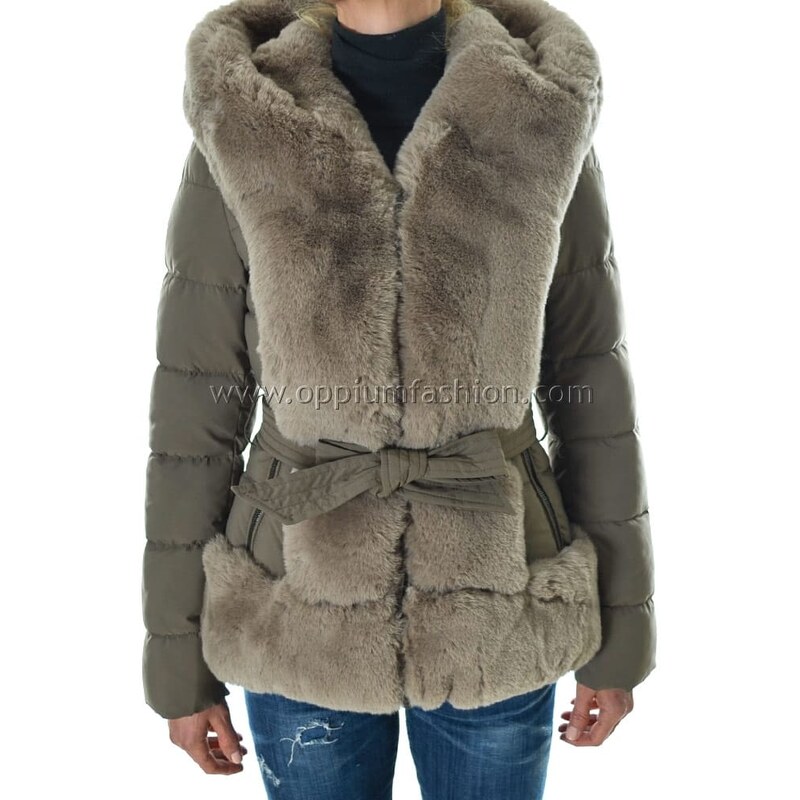 MODA PIU ANNA Елегантно Дамско бежово яке с пух - GLAMI.bg