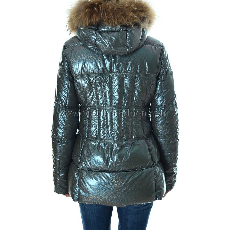 MODA PIU ANNA Ефектно дамско зелено зимно яке средна дължина - GLAMI.bg