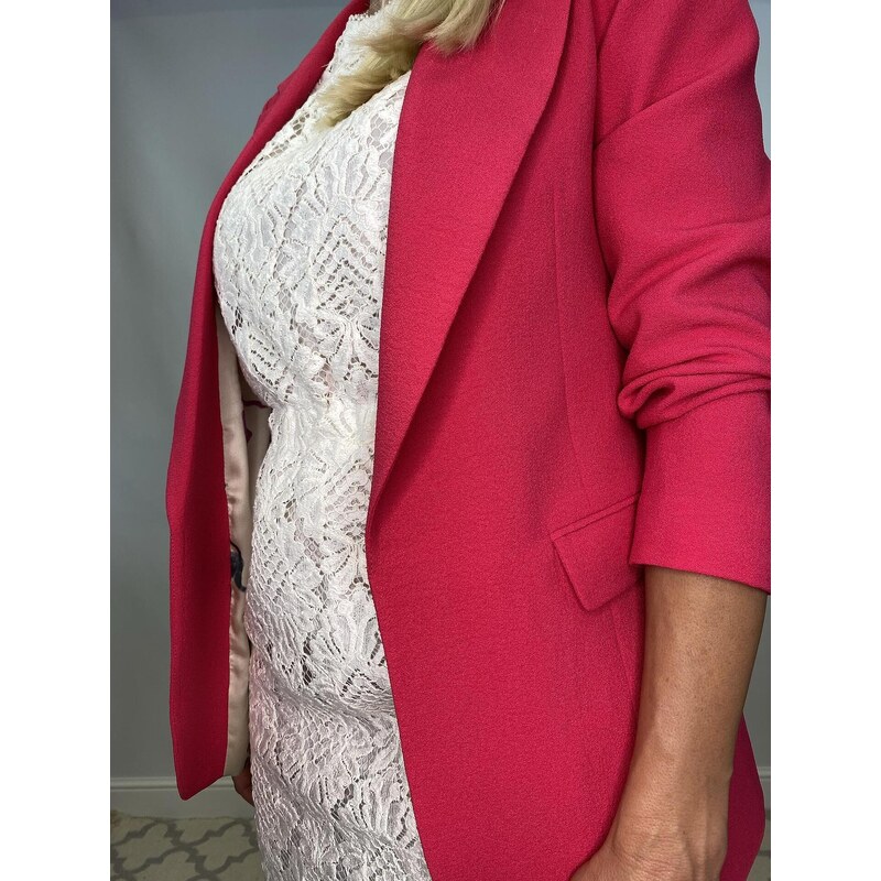 Дамско цикламено сако със свободен силует AGGATA - GLAMI.bg