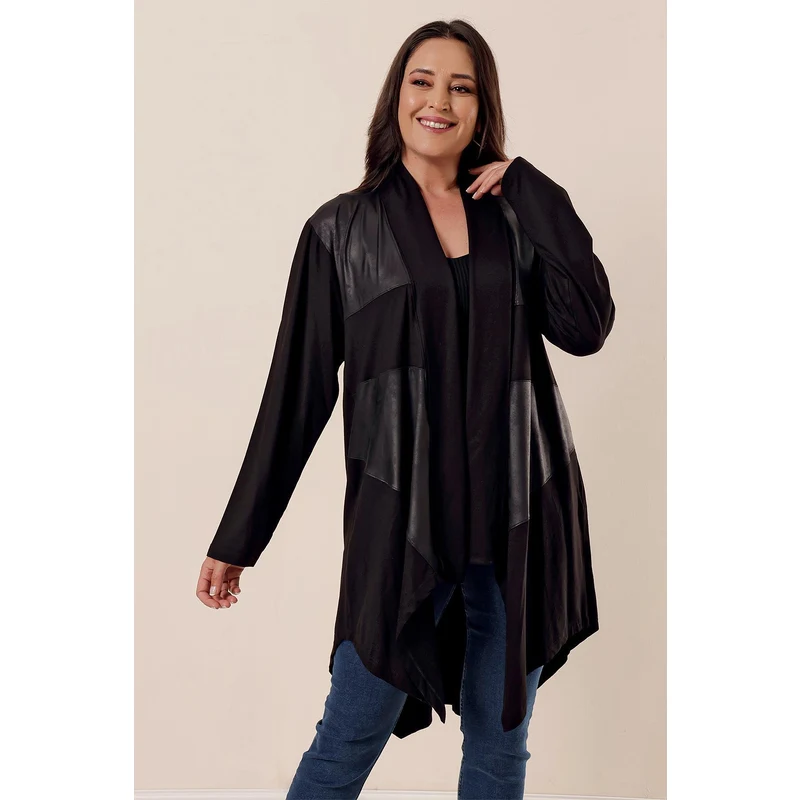 By Saygı От Saygı шал яка комбиниран B.B. кръг вискоза жилетка - GLAMI.bg