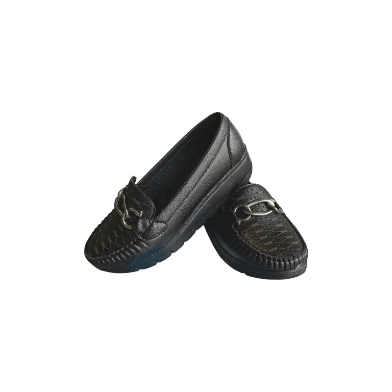 Дамски черни мокасини Ezel Shoes за широки крака - GLAMI.bg