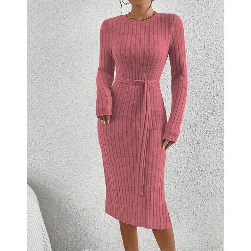 Creative Дамска рокля с цепка в цвят пепел от рози - код 330950 - GLAMI.bg