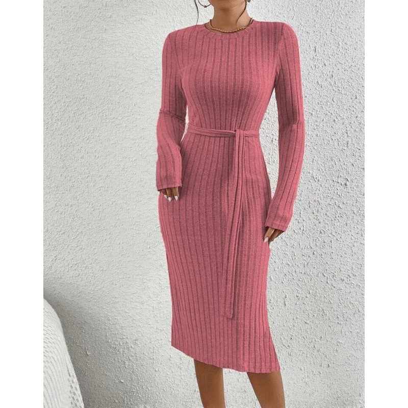 Creative Дамска рокля с цепка в цвят пепел от рози - код 330950 - GLAMI.bg