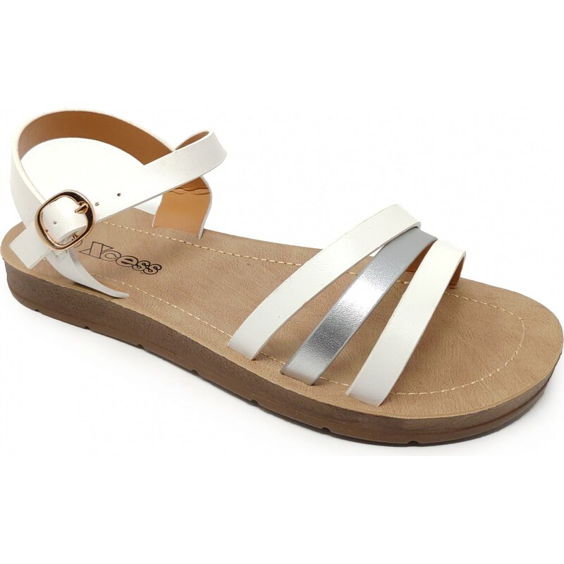 Xcess Бели дамски сандали на равна подметка еко - GLAMI.bg