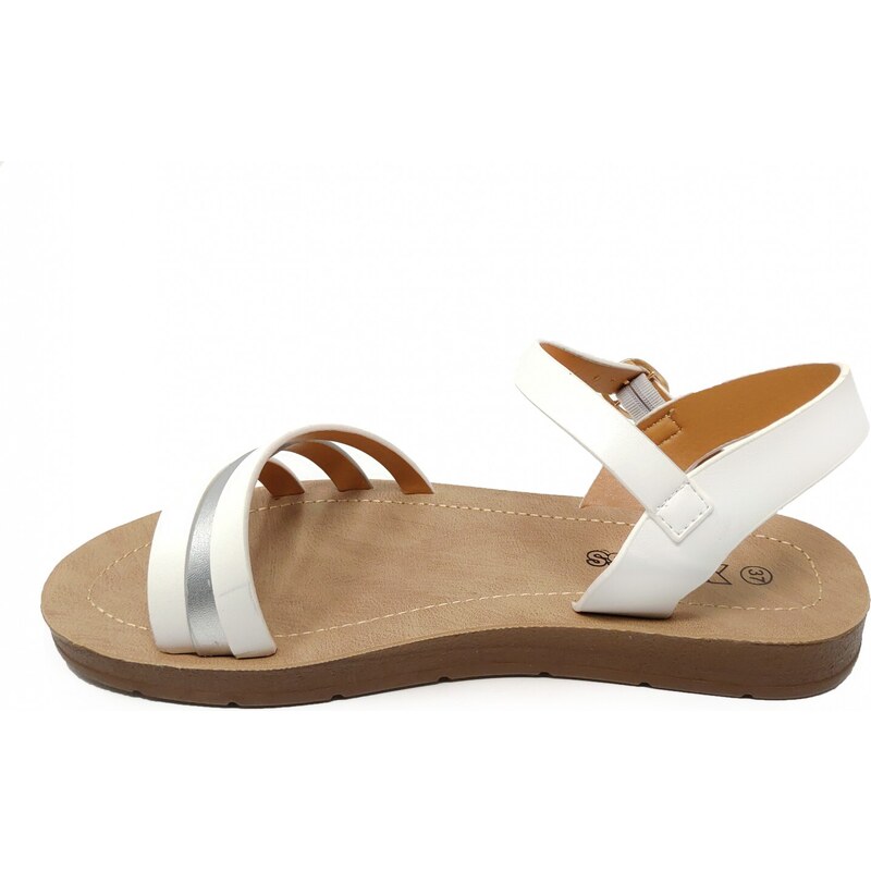 Xcess Бели дамски сандали на равна подметка еко - GLAMI.bg