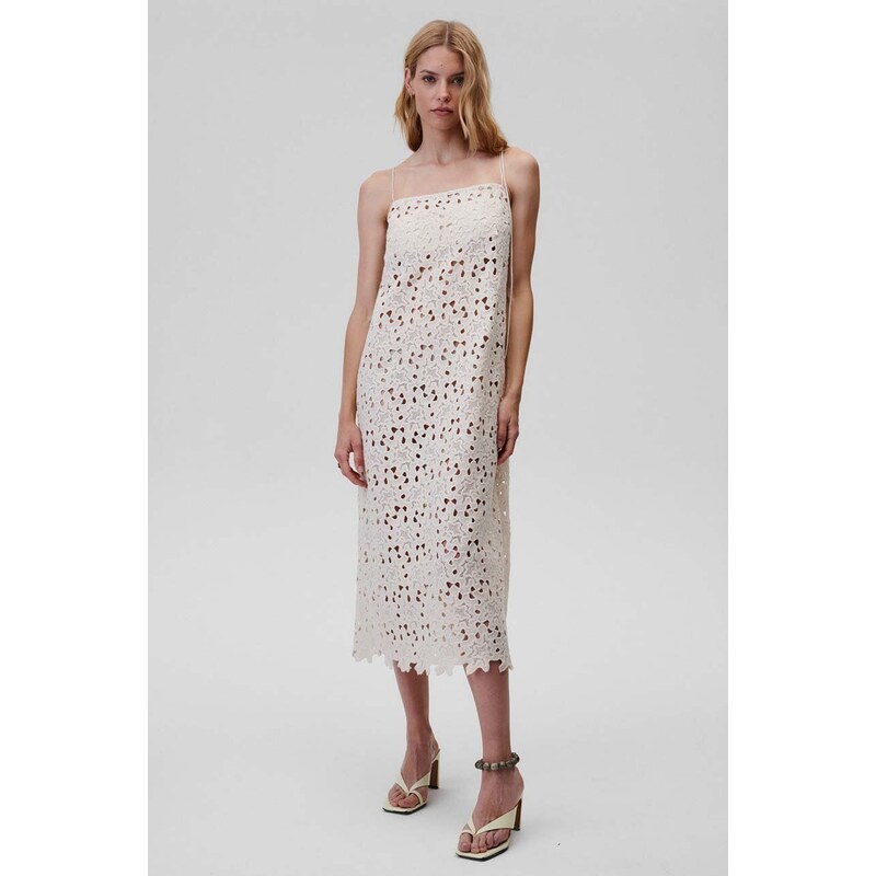 Рокля Undress Code Hebe в бяло среднодълга със стандартна кройка - GLAMI.bg