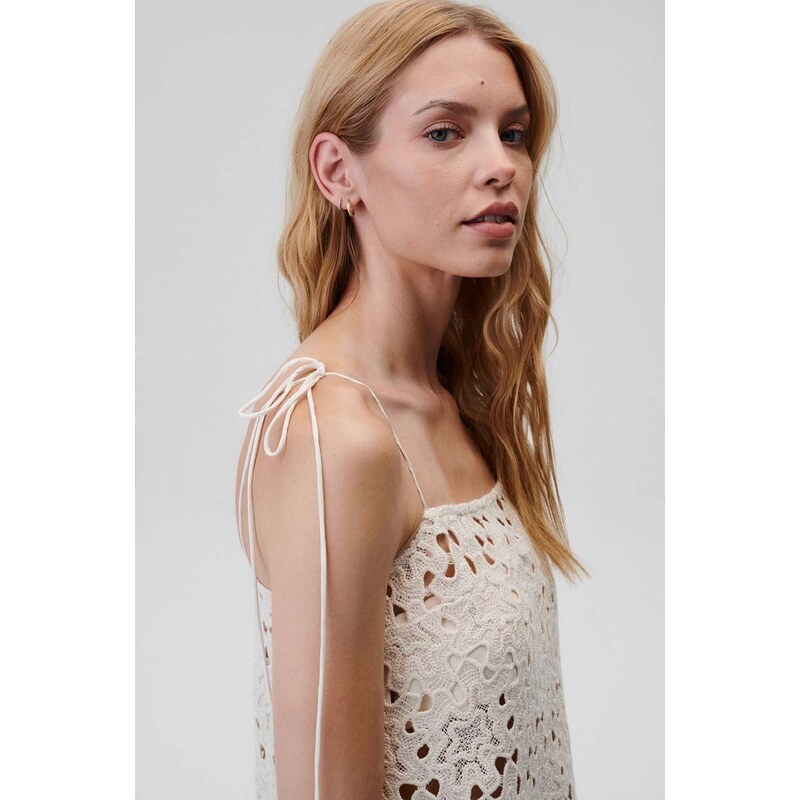 Рокля Undress Code Hebe в бяло среднодълга със стандартна кройка - GLAMI.bg