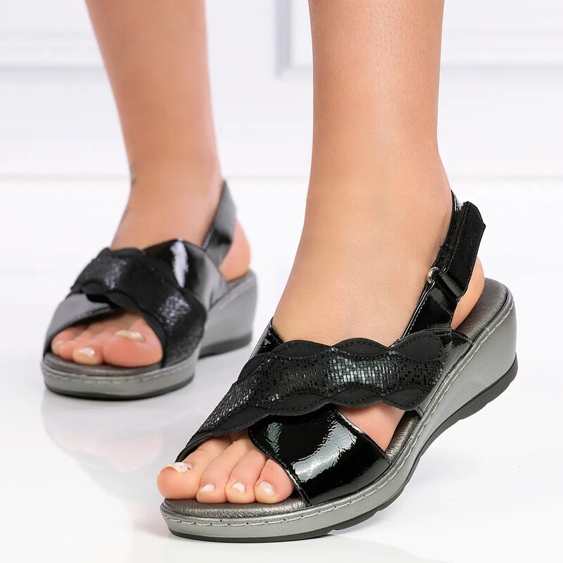 Obuvnazona Черни дамски сандали YEHJ-156 black - GLAMI.bg