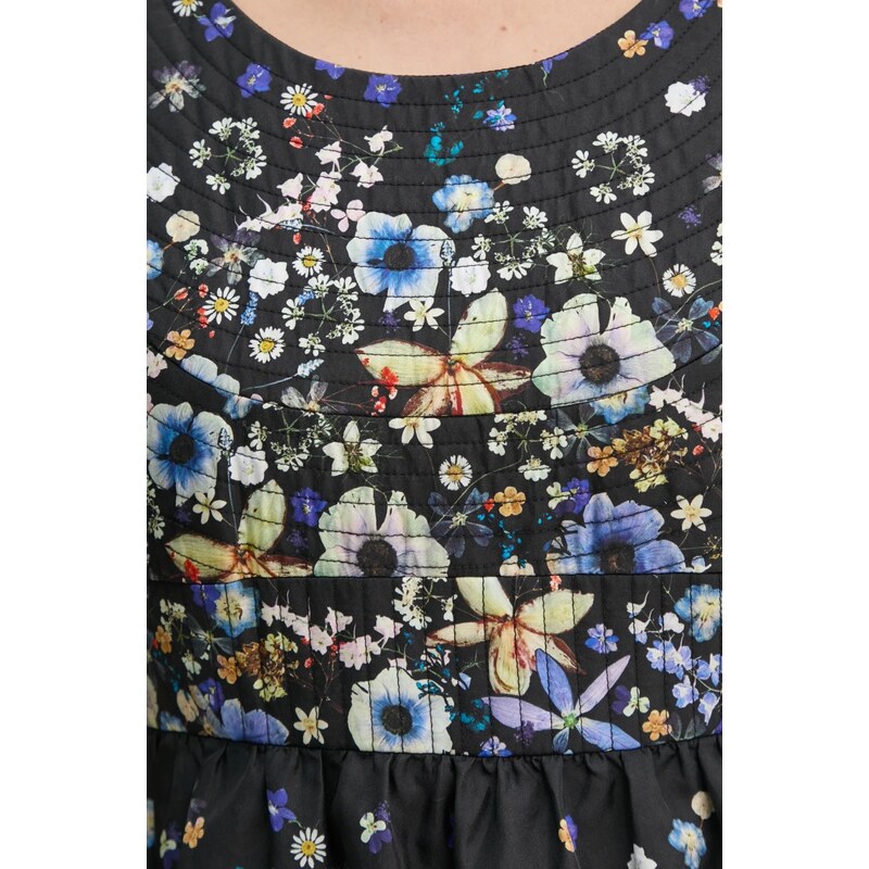 Копринена рокля MUNTHE FRUMA в черно дълга разкроена 251134025118 ...