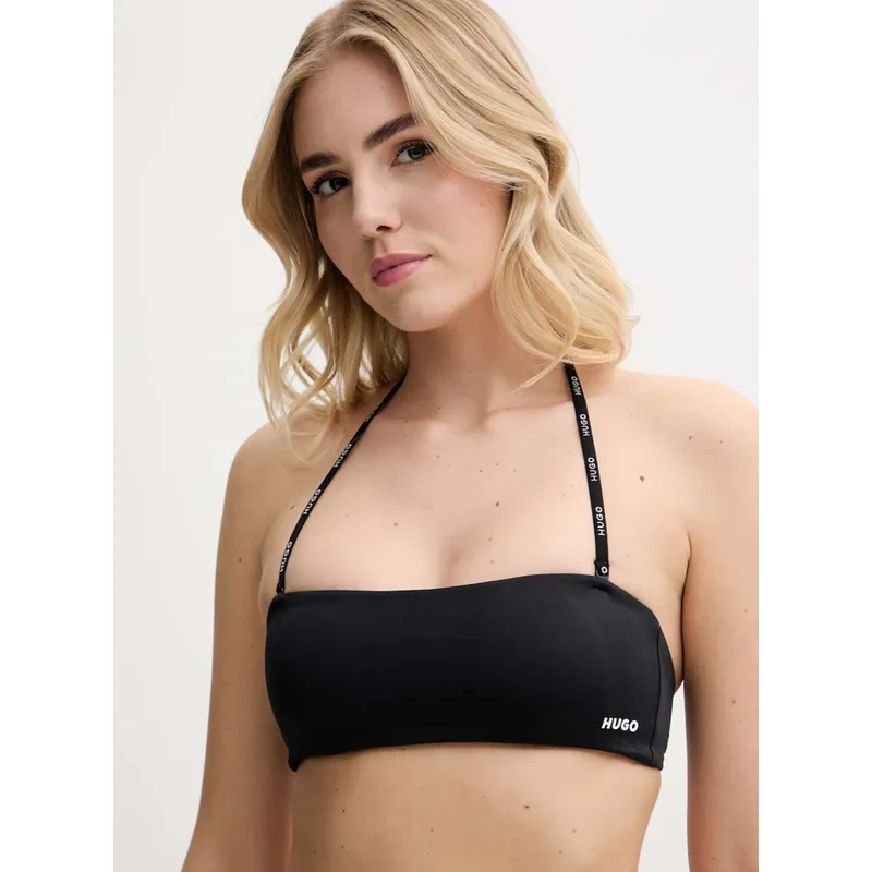 Горнище на бански HUGO в черно с леко подплатени чашки 50540663 - GLAMI.bg