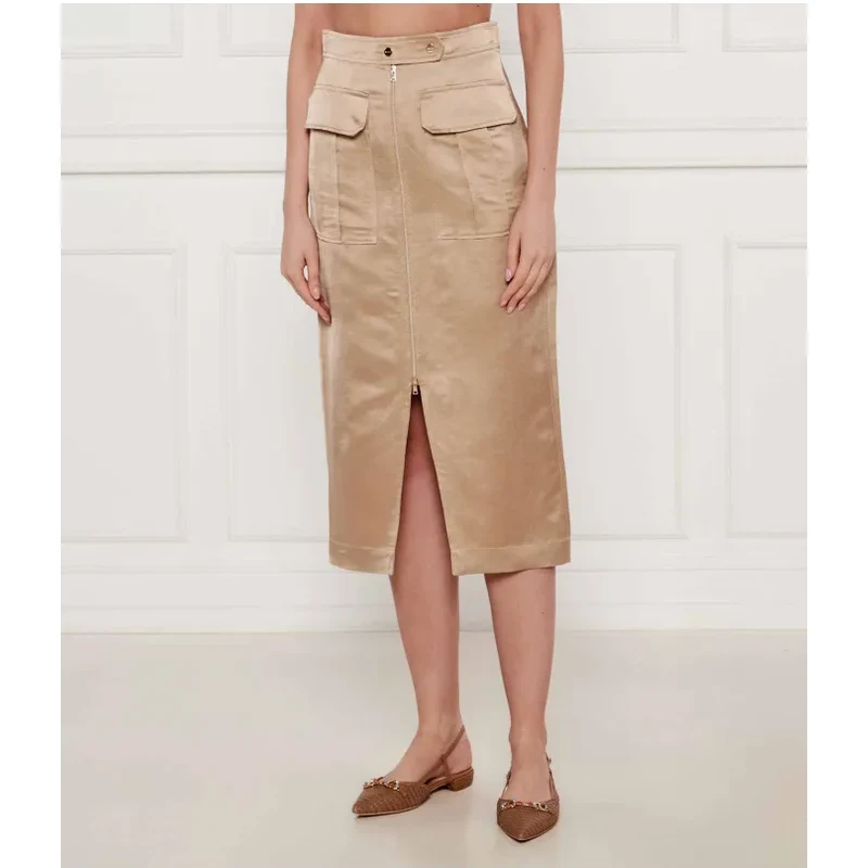 Marc Cain Сатенена пола с добавка лен - GLAMI.bg